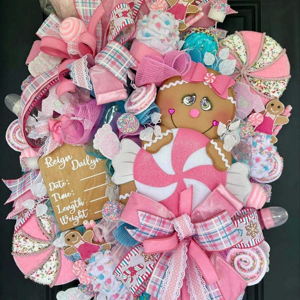 Gingerbread Wreath Attachment, Christmas Wreath Attachment, Gingerbread ...