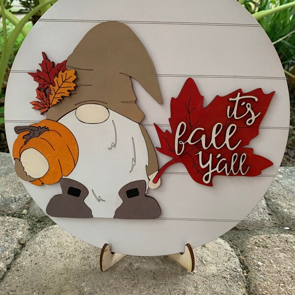 It's Fall Gnome Sign- Fall Sign SVG Laser File - Glowforge File - Fall ...