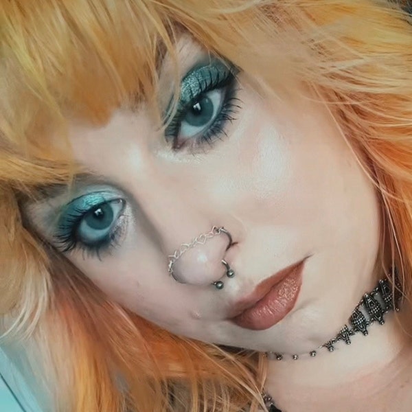 Sterling Silver Heart Shaped Nose Chain, Nose Chain, Nostril Chain ...