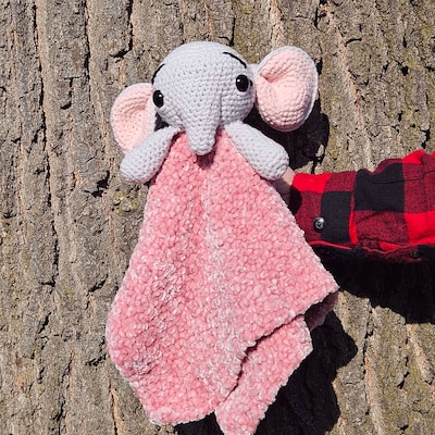 Security Blanket Crochet Pattern, Elephant Snuggler, Amigurumi Elephant ...