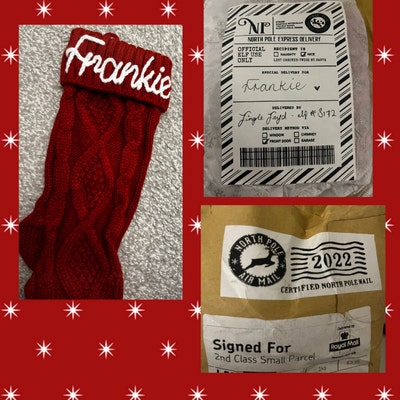 Knitted Stocking Pre Order Personalised Hand Embroidered - Etsy UK