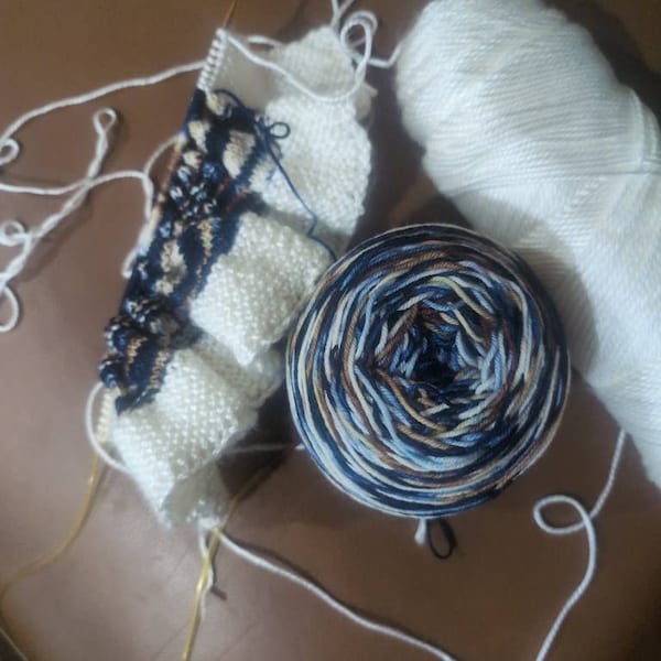 Dragonfly in Amber - Blue, Gold, Yellow, White Merino Nylon Yarn ...