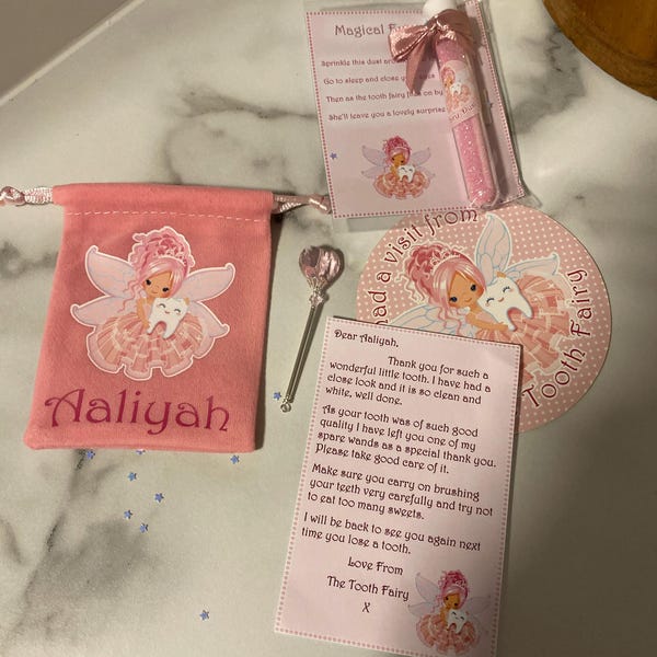 Personalised Tooth Fairy Keepsake, Tooth Fairy Letter, Gift Bag, Fairy ...