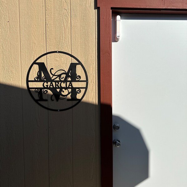 Metal Monogram Sign, Custom Metal Sign, Metal Name Sign, Initial Sign ...