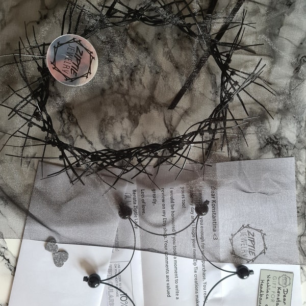 Jesus Thorns Crown / Black Religious Headpiece / Crucifix Crown of ...