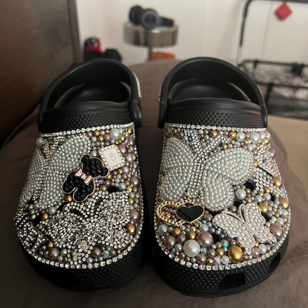 Dazzling Bling Crocs, Custom Sparkly Shoes, Handmade Rhinestones Crocs ...