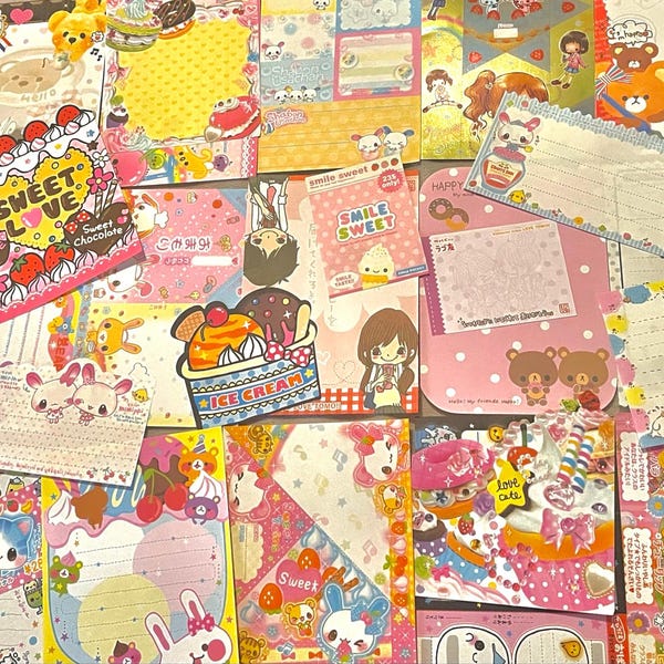 30-piece Medium-sized Kawaii Bill/coupon Style Loose Memo Sheets.vintage/rare/nip Japanese ...