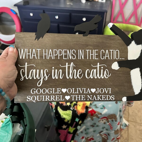 Cat Definition Wood Sign, Stained Wood Cat Sign, Cat Themed Decorations ...