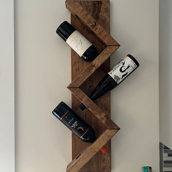 Zig Zag Wine Rack | the Ziggy Zag | Z Geometric Rustic Wood Wall ...