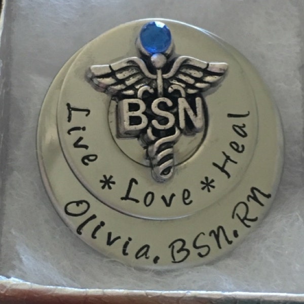 Personalized Nursing Pin / LPN BSN RN / Nurse Pin / Nursing Student ...