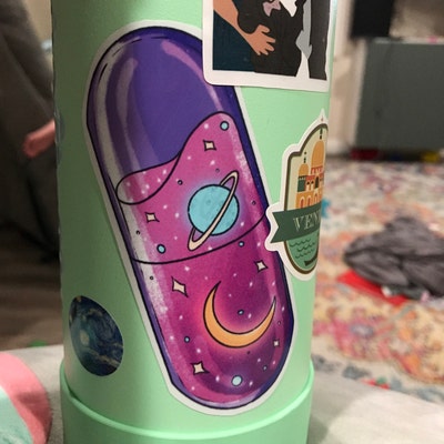 Galaxy Pill Vinyl Sticker, Space, Best Friend Gift, Laptop Sticker ...
