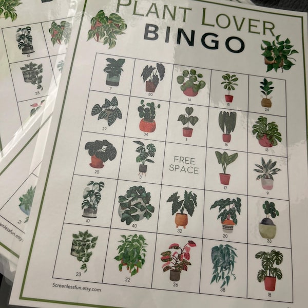 Plant Bingo Printable Cards, Botanical Flower Bingo Boards, Garden ...