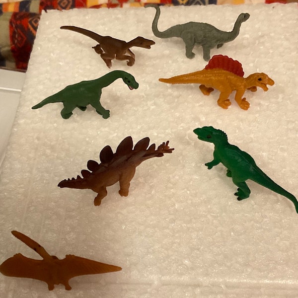 Tiny Raptor Figurine - Soft Plastic Dinosaur for Fairy Garden, Diorama ...