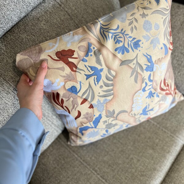 Batik Velvet Cushion Cover Crafted by Narrative Art Design - Dark Jade ...