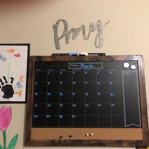 18x24 Chalkboard Calendar and Bulletin Combo Board Includes Chalk ...