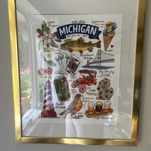 Michigan State Print. Illustration. State Symbols. the Wolverine State ...