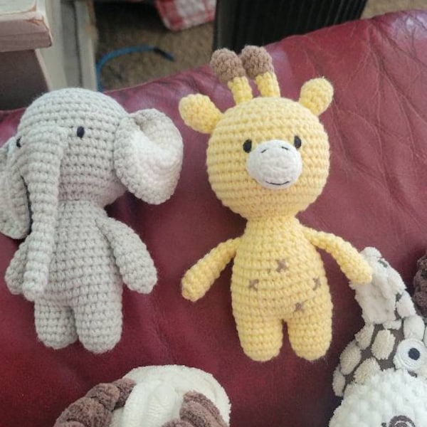 Crochet Safari Small Baby Animal Toys, Gifts for 1 Year Old Girl, Boy ...