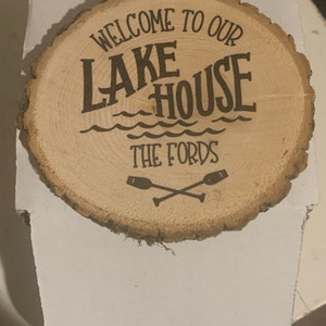 Personalized Lake House Coasters Lake House Gift Wood Slice Coasters ...