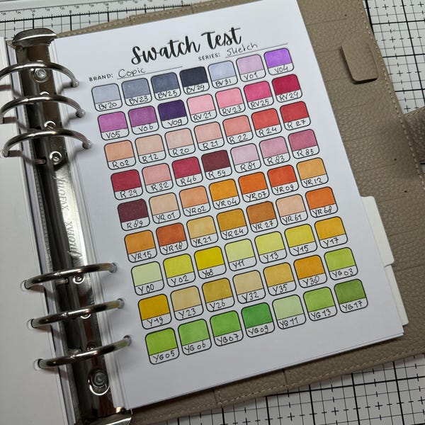 Swatch Test - PRINTABLE Journal Page - Planner Page - Color Test ...