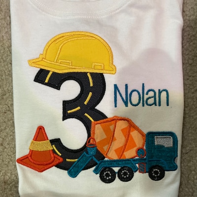 Number 3 Construction Digital Applique Embroidery File in 4x4 5x7. - Etsy