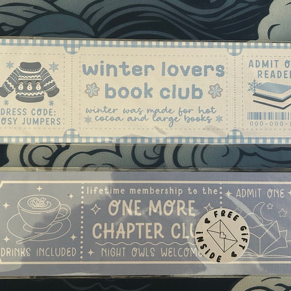 Winter Lovers Book Club Bookmark | Cosy Winter Bookmark | Gingham ...