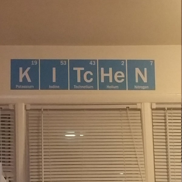 Kitchen Periodic Table Elements Vinyl Wall Art Decal, Chemisty Decal - Etsy