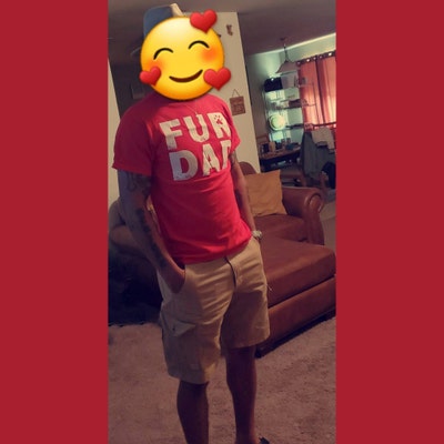 Fur Dad Mens Short Sleeve-doggy Kitty Dog Cat Happy Love Family Adopt ...