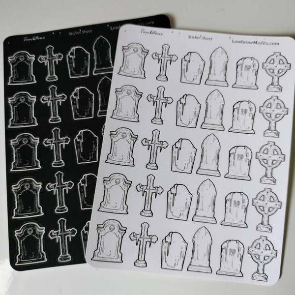 Tombstone Gothic Planner STICKER Set - Etsy