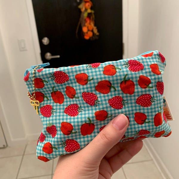 5 PATTERNS! Mini Handmade Zipper Pouch | Cards Makeup Bag Travel ...