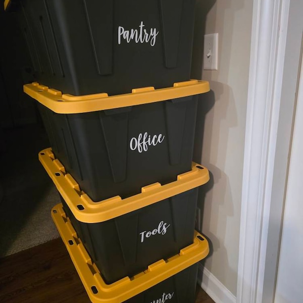 Storage Tote Labels | Garage Storage Labels | Organized Storage ...