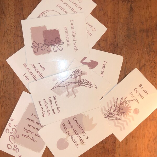 100 Affirmation Cards Digital Download, Mindfulness Affirmations Deck ...