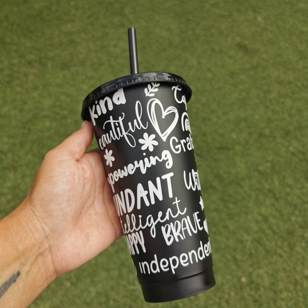 Positive Cup Template No Hole, Full Wrap Template Svg, Tumbler Template ...