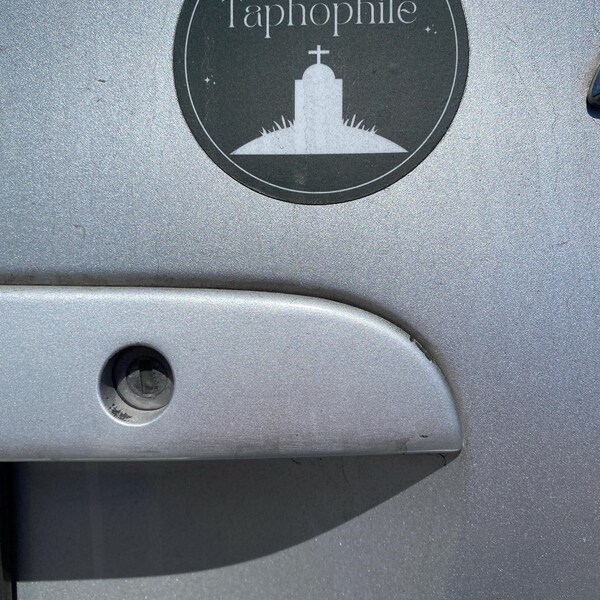 Taphophile Round Vinyl Sticker. Cemetery Lover. Gravestones. Graveyards ...