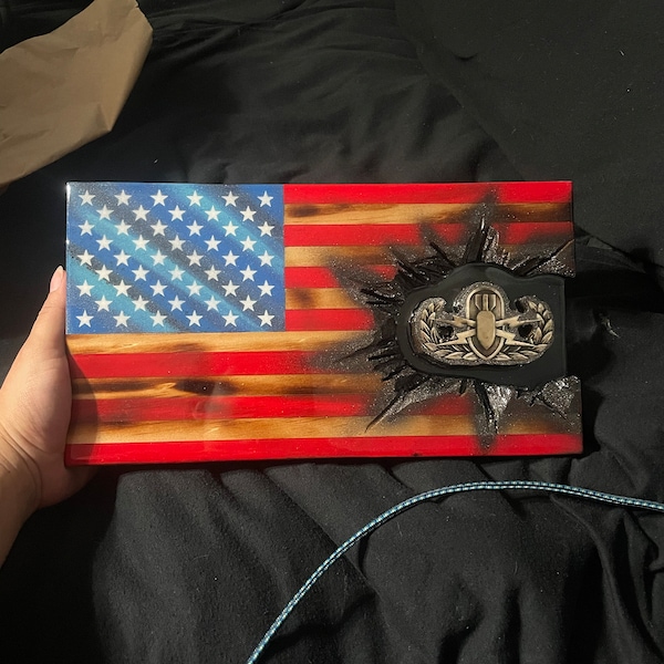 Army Patch Series Professional Wooden American Flag Gift Customization ...