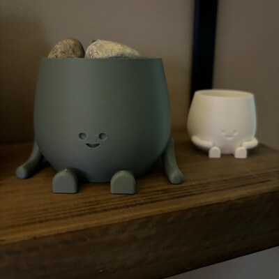Green Plant Pot Face Happy Cute Plant Pot Decoration Indoor Planter Pot ...