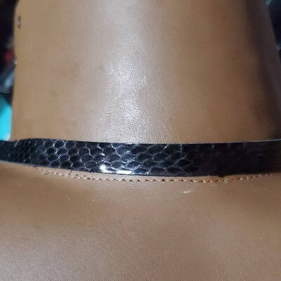 Western Hatband Hat Band BLACK SNAKE SKIN With Ties - Etsy