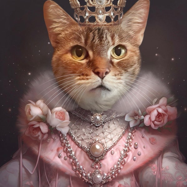 Custom Princess Pet Portrait, Royal Dog Portrait, Gift for Dog Lover ...