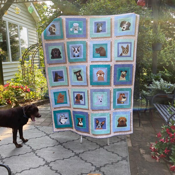 Pug Paper Pieced Block Pattern in PDF - Etsy