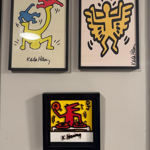Keith Haring Fingers | 3D Printed Wall Art | Vintage Art Decor | Keith ...