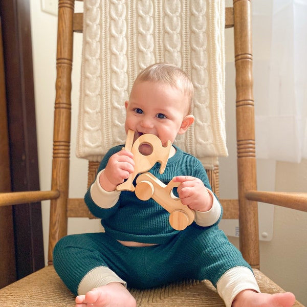 Braided Pacifier Clip |boho Binky Clip, Wooden Teether Clip, Gender ...