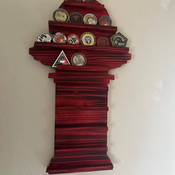 Firefighter Challenge Coin Display, Fire Hydrant, Gift for Firefighters ...