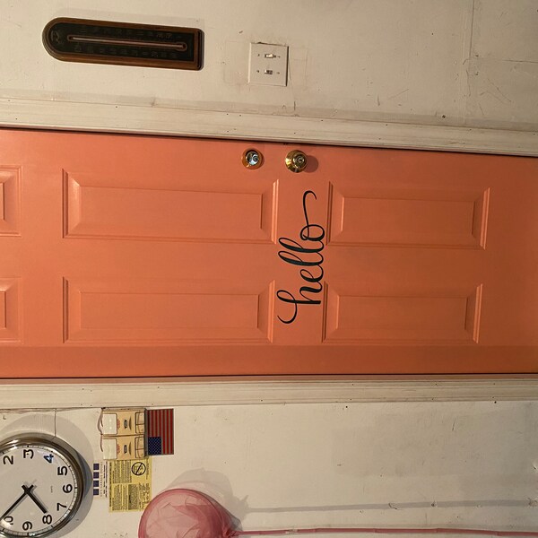 Hello Door Decal Front Door Greeting, Hello Sticker, Welcome to Our ...
