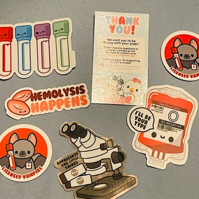 Transparent Blood Tube Vinyl Sticker, Phlebotomy Sticker, Biology ...