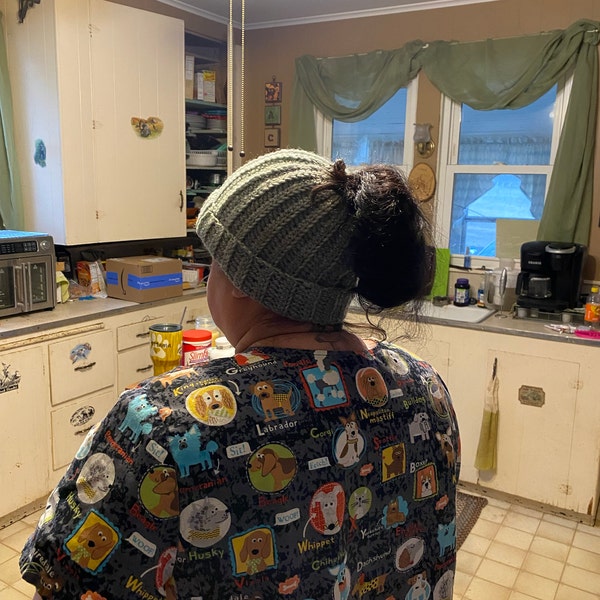 Easy Breezy Bun Beanie Crochet Pattern - Messy Bun Hat Crochet Pattern ...