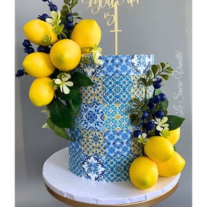 Positano Italy Tile Pattern Edible Image Sheet Cake Topper or Wrap ...