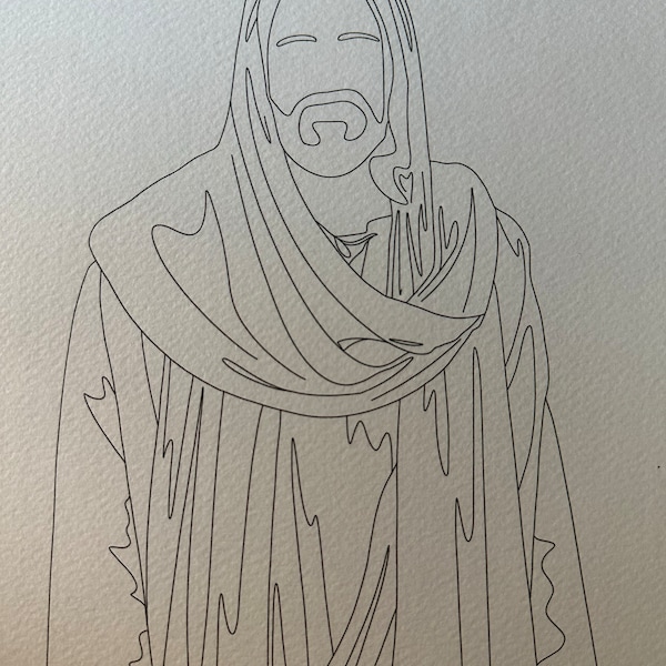 Simple Jesus Christ Line Drawing | Savior Art | Modern Christian Art - Etsy