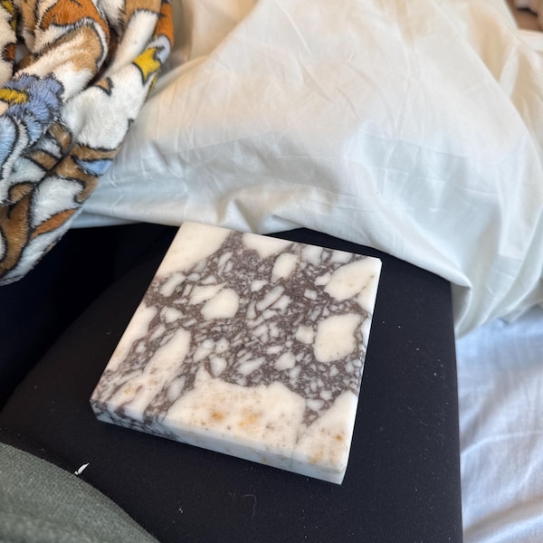 Calacatta Viola Set of 2-4-6 SQUARE Coasters, Italian Marble 100% ...