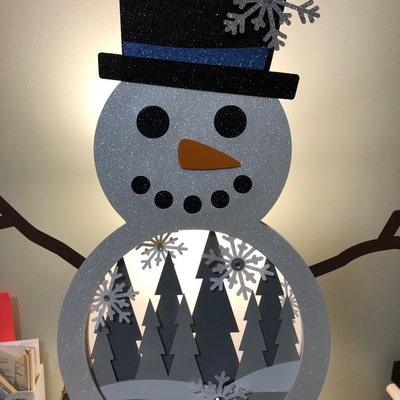 Layered Snowman Luminary SVG, PNG, EPS, Layered Christmas Decor ...