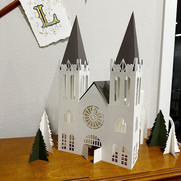 Paper Cathedral Christmas Village: DIY Paper Church Model - Etsy