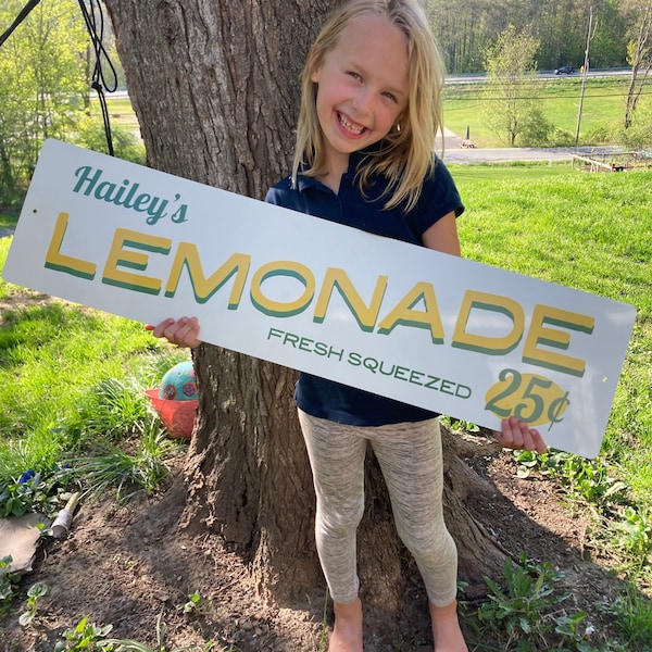 Lemonade Sign, Personalized Fresh Squeezed 25 Cents Kid Name Room Sign ...